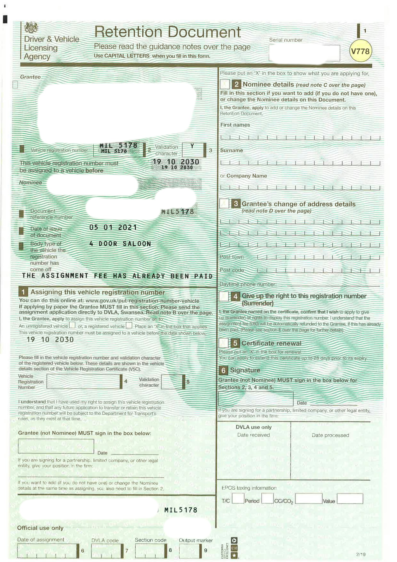 'MIL 5178' - Number Plate for sale by auction in , United Kingdom