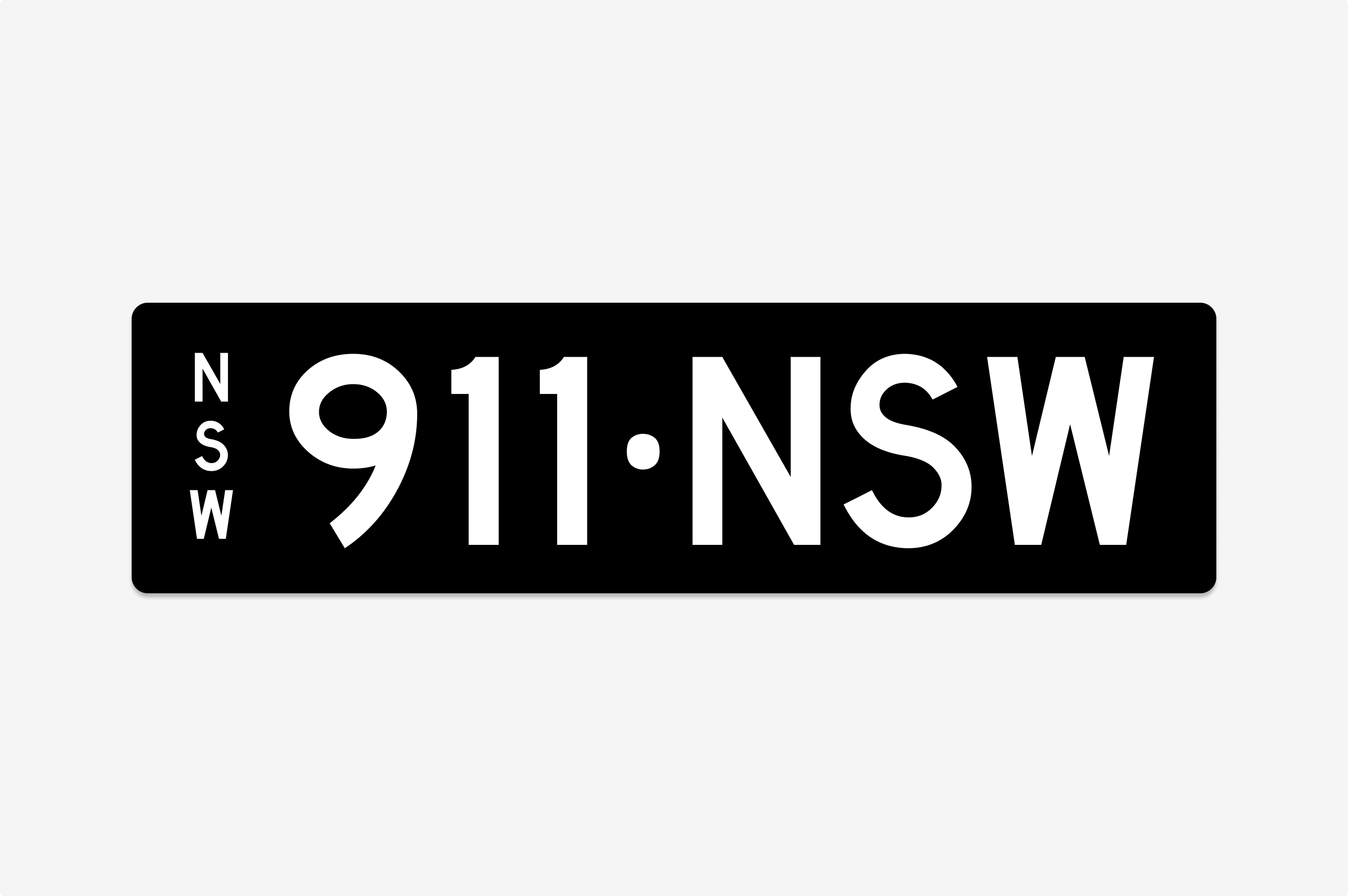 '911 NSW' - New South Wales Number Plate for sale in NSW, Australia