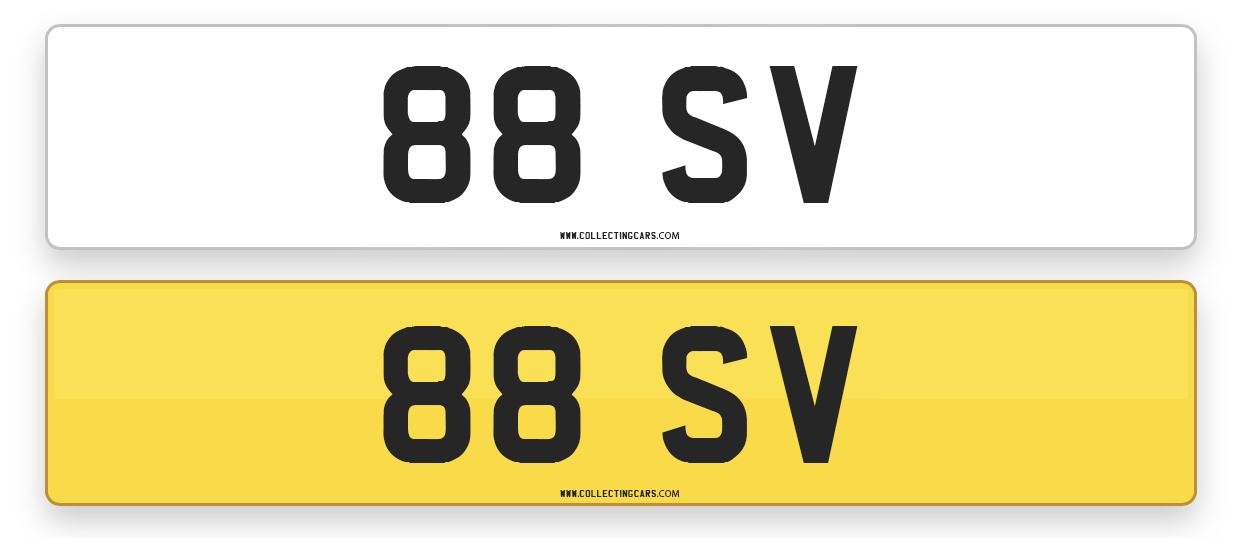 '88 SV' - NUMBER PLATE
