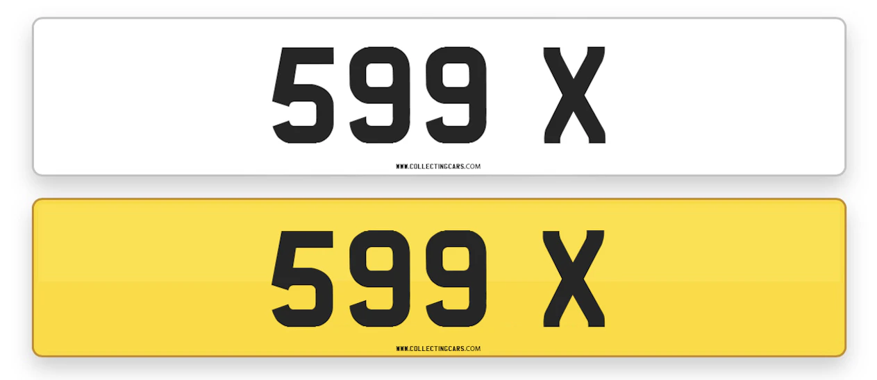 '599 X' - NUMBER PLATE