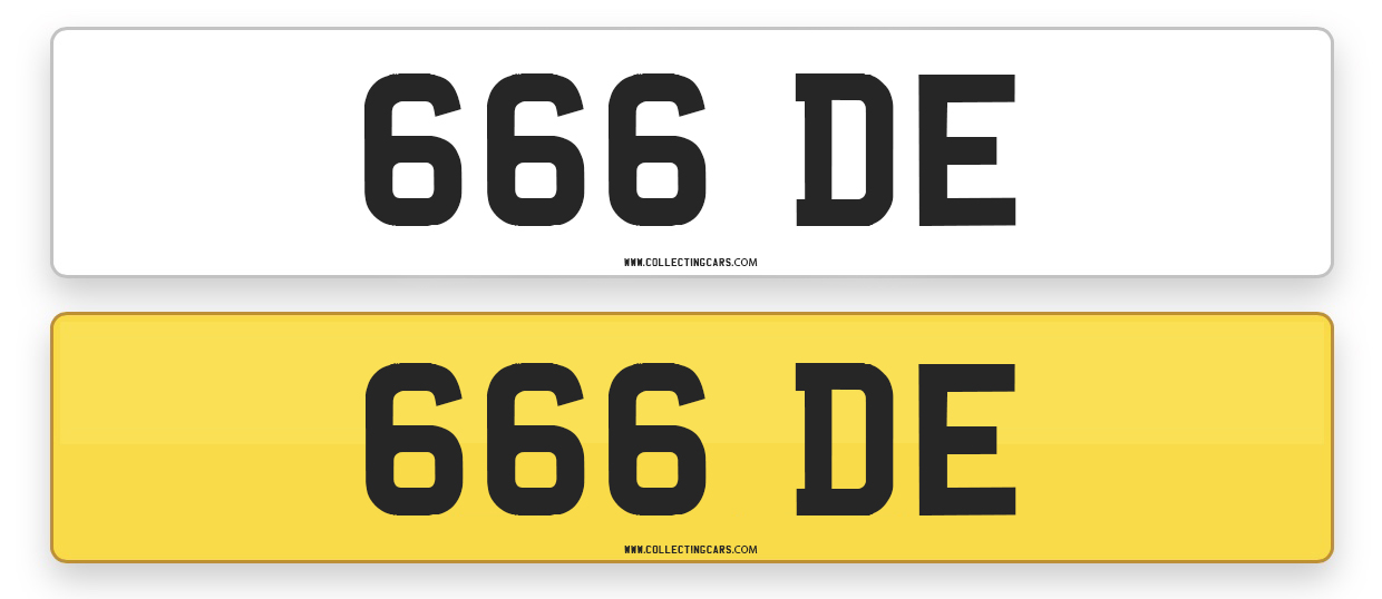'666 DE' - NUMBER PLATE for sale by auction in Swansea, United Kingdom