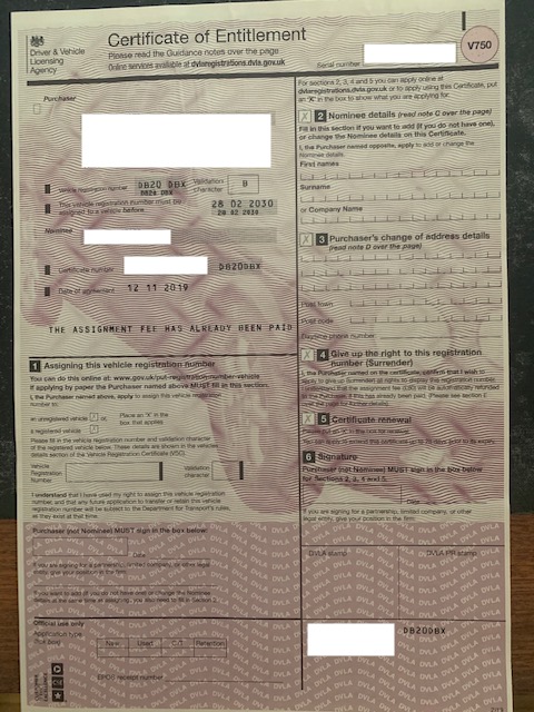 'DB20 DBX' - NUMBER PLATE