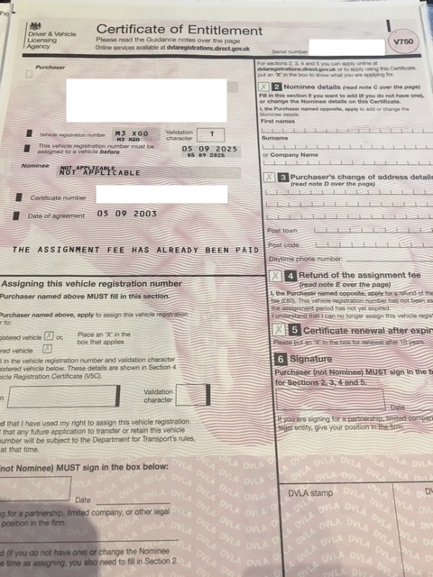 'M3 XGO' - NUMBER PLATE for sale by auction in , United Kingdom