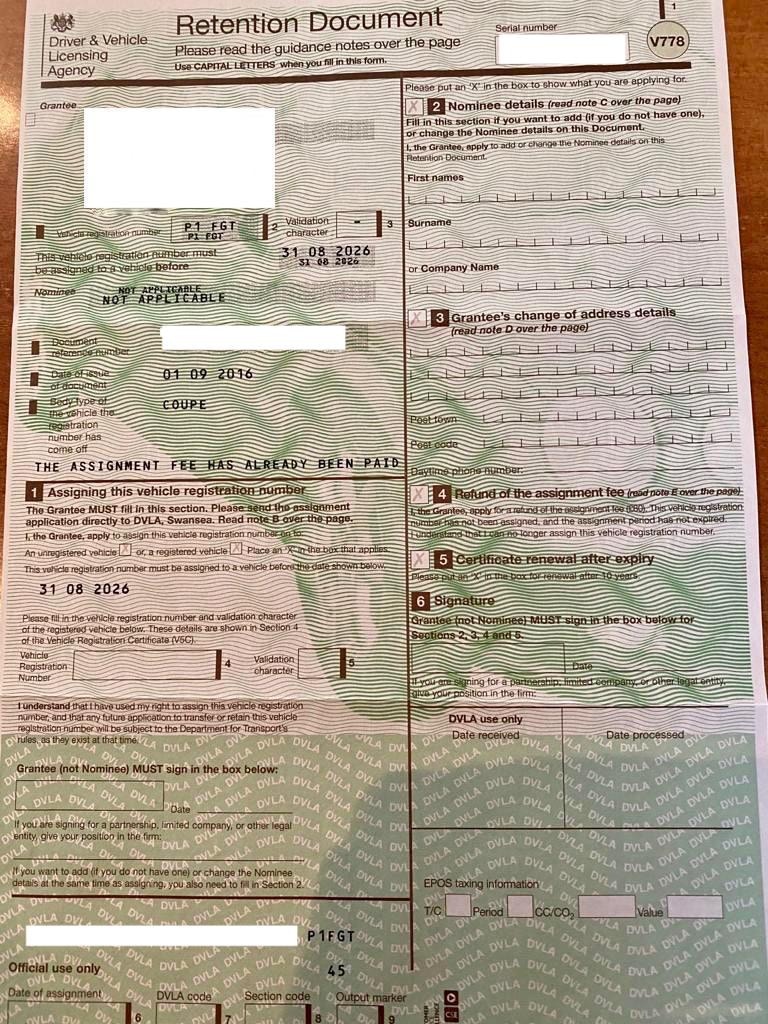 'P1 FGT' - NUMBER PLATE for sale by auction in , United Kingdom