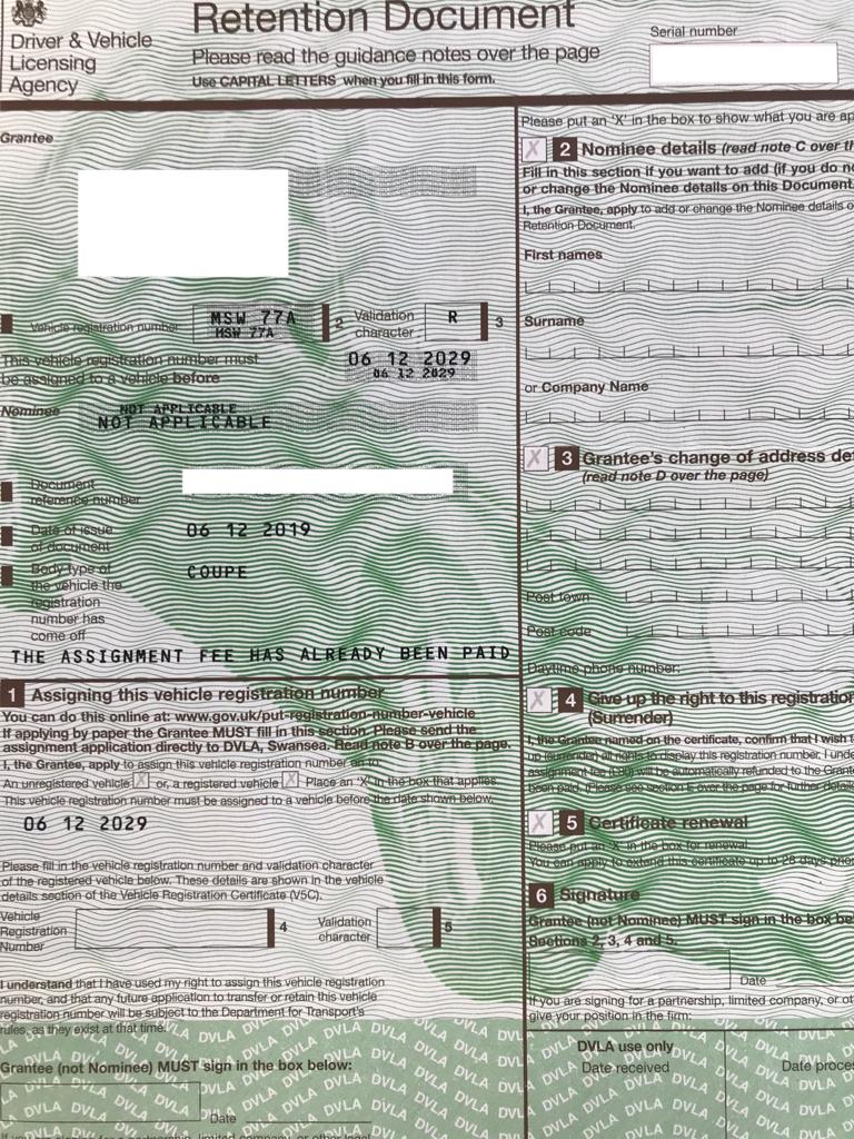 'MSW 77A' / 'MSW 7A' - SET OF NUMBER PLATES for sale by auction in ...